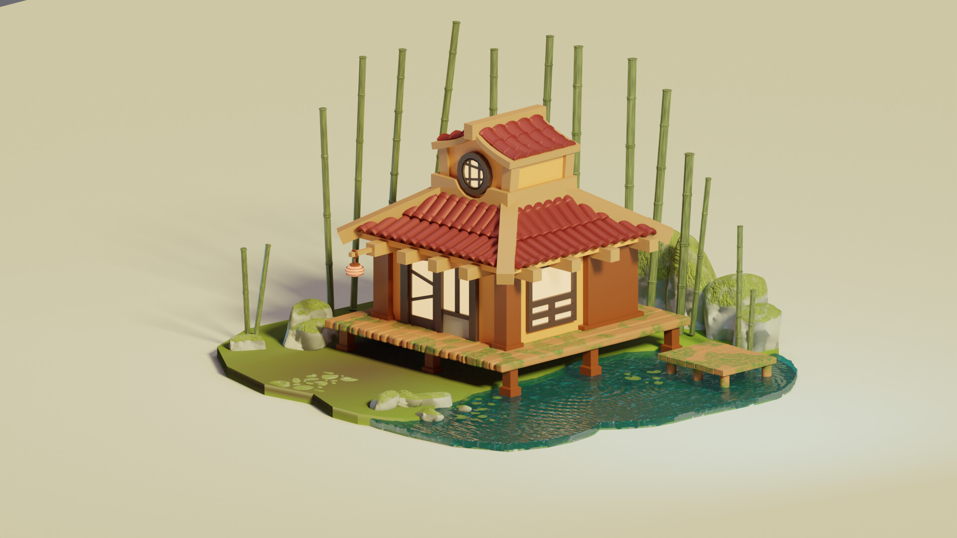 ArtStation - Diorama of a Japanese house in 3d