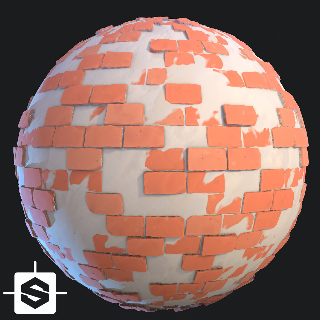 ArtStation - Stylized Brick Wall - Substance Designer