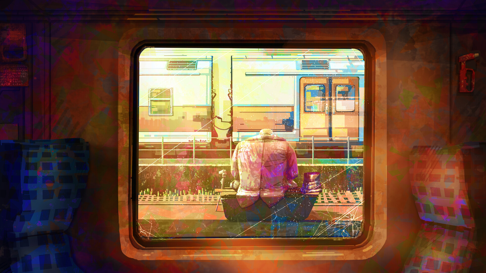 ArtStation - A man in pink suit waiting for a train: destination - a ...