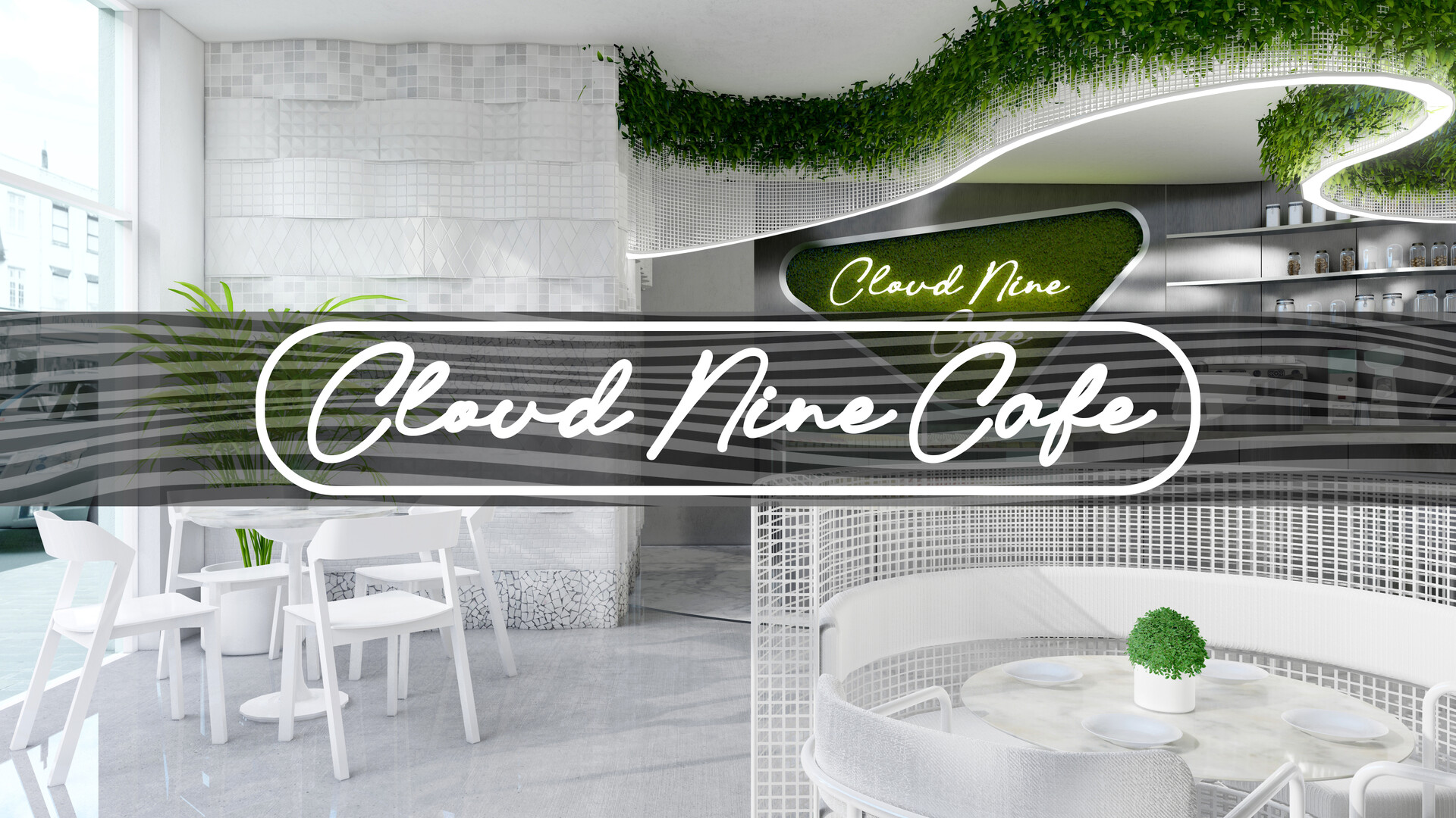 ArtStation - Cloud Nine Cafe Interior Design and Visualisation