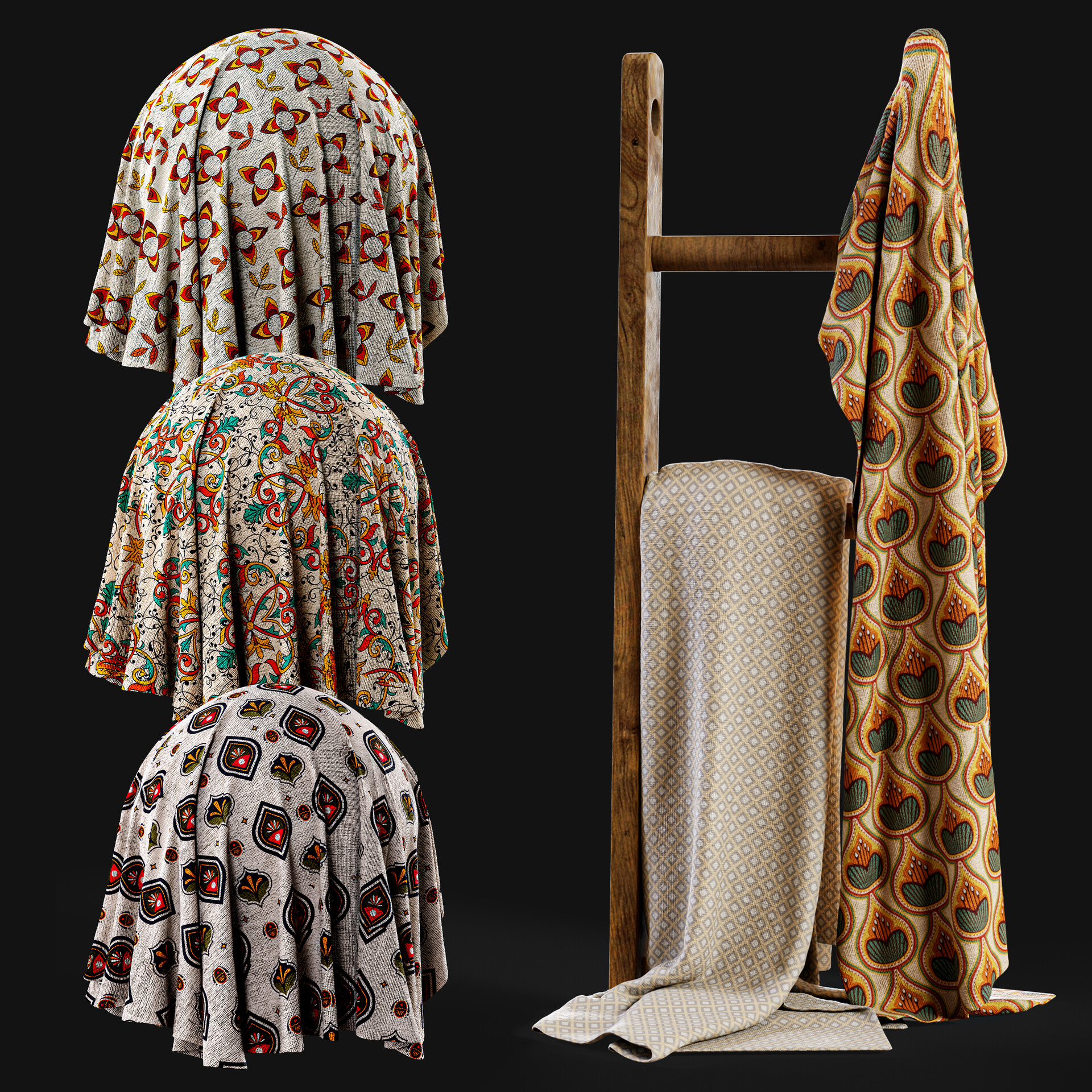 ArtStation - 70 Dutch wax pattern Fabric material-sbsr-vol.13