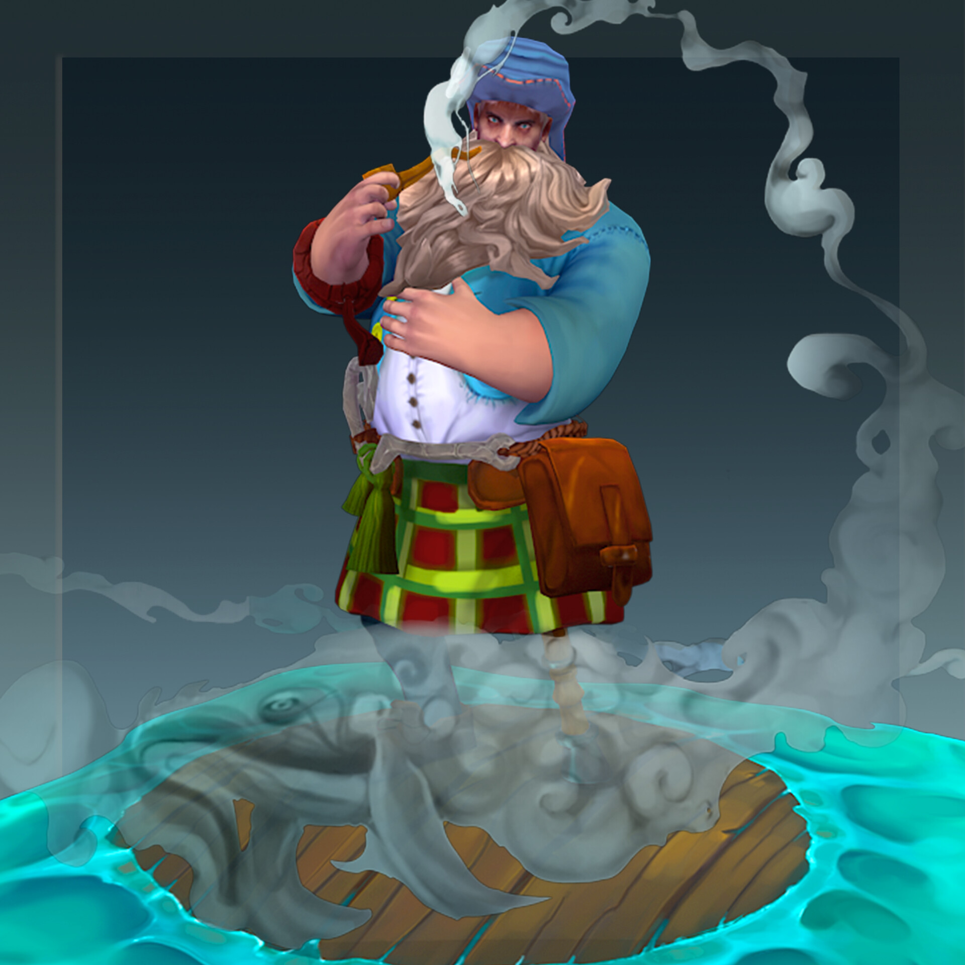 ArtStation - Pirate smoking pipe in the middle of the sea