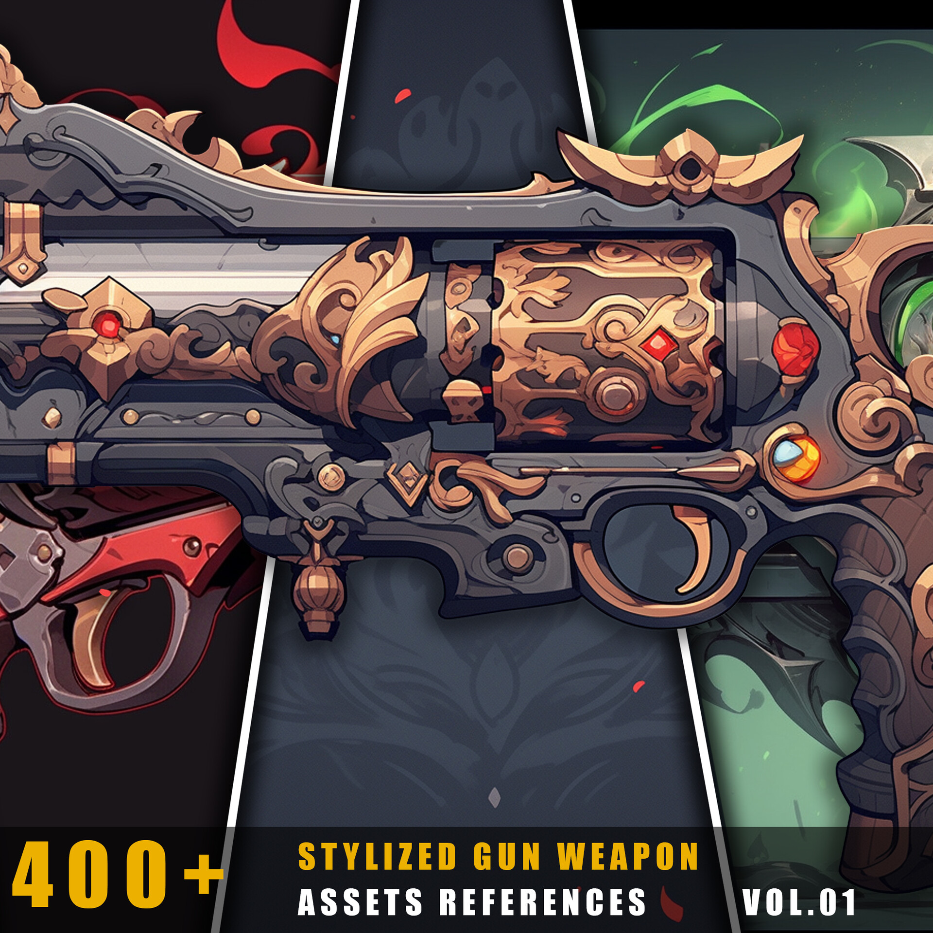 ArtStation - 400+ Stylized Gun Weapon - Assets References Vol.01