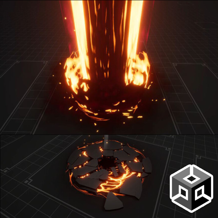 ArtStation - Flame Beam Explosion Drill FX