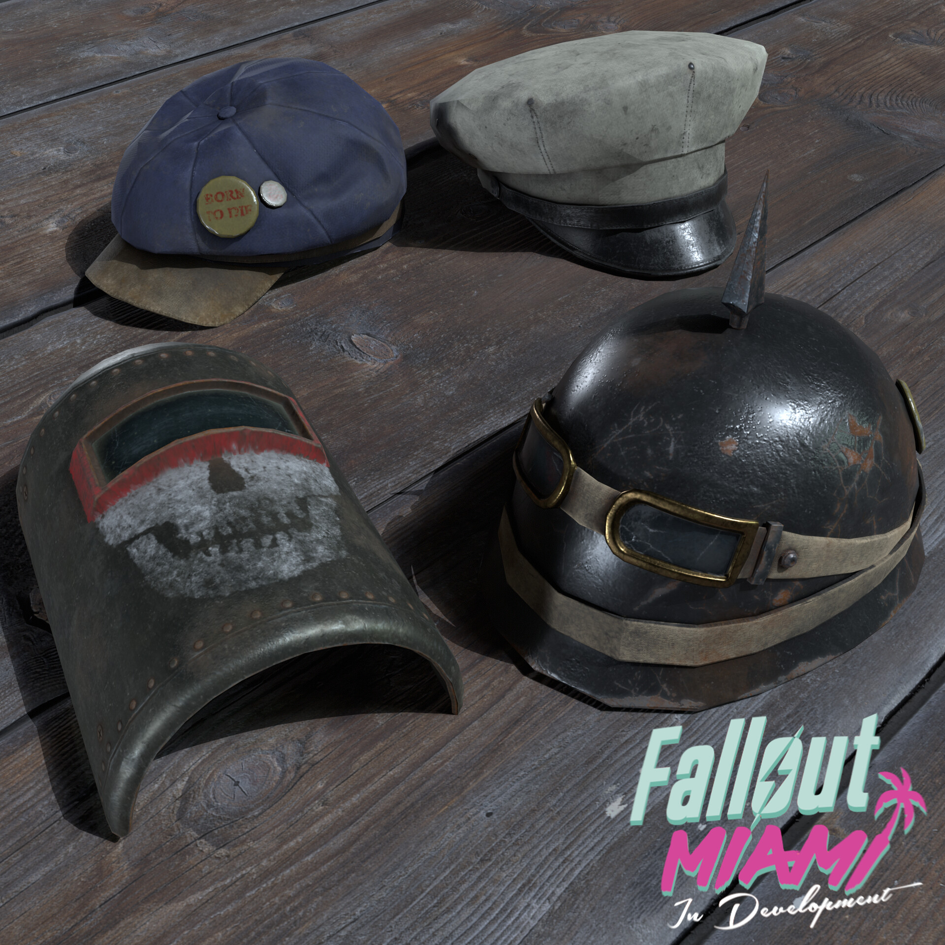 ArtStation - Fallout: Miami - Nuclear Patriots Hats & Helmets