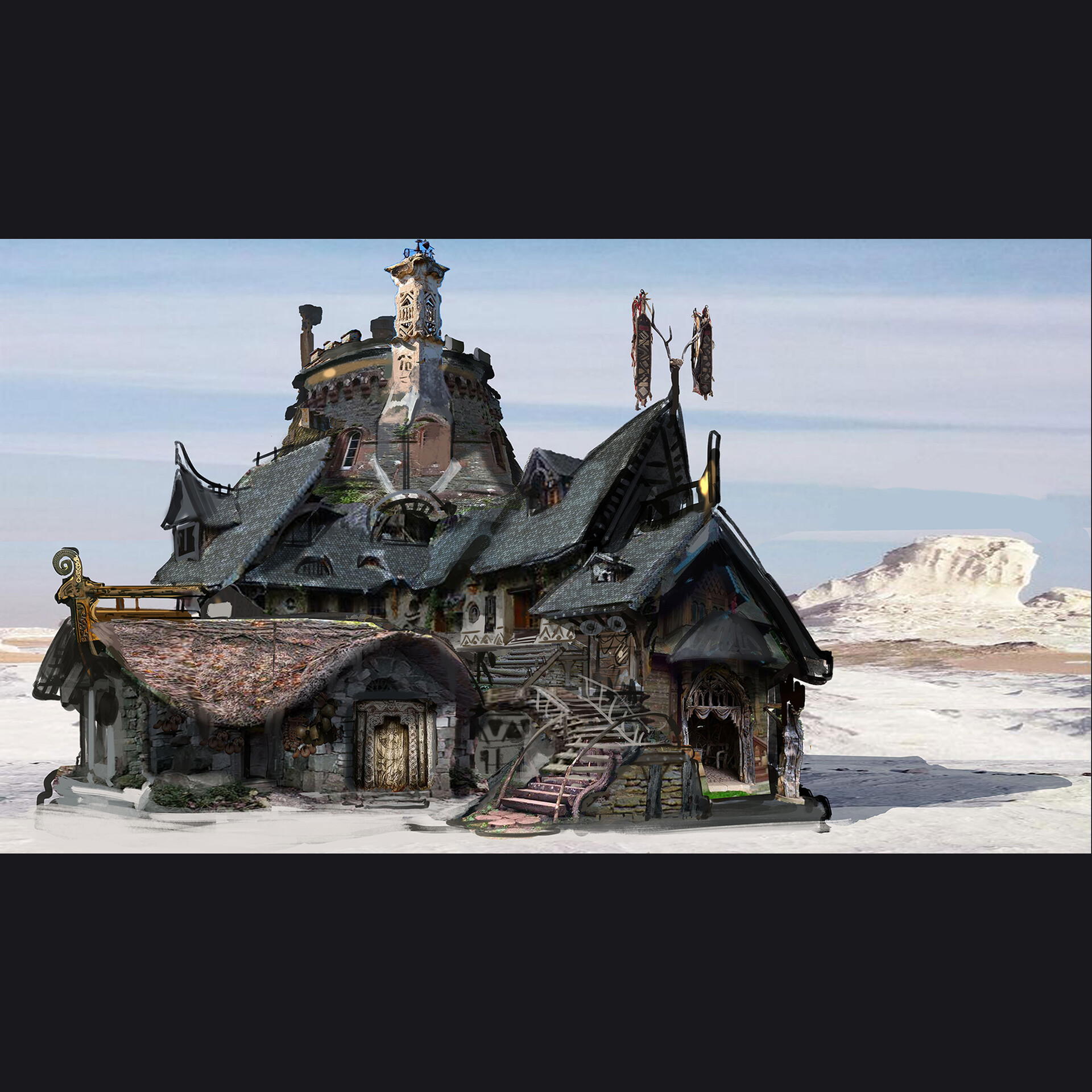 ArtStation - Viking Building Monolithic Design3