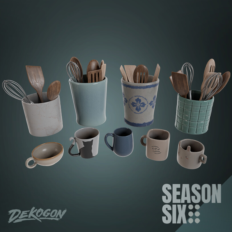 ArtStation - Kitchen Set - Cups and Utensils
