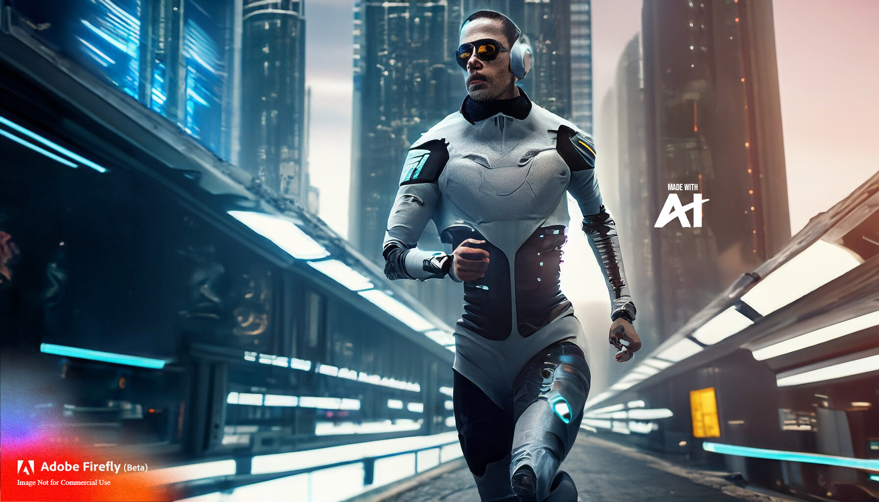 ArtStation - Cyborgs Racing. An 'AI' portfolio created with Adobe Firefly.