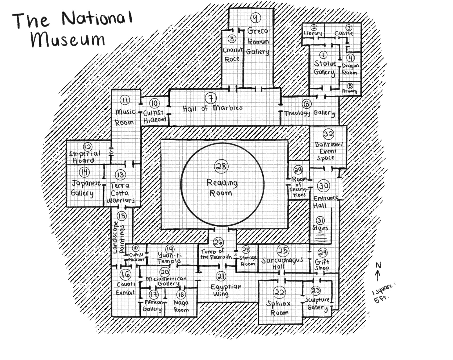 ArtStation - Night at the Museum (D&D Dungeon Map)
