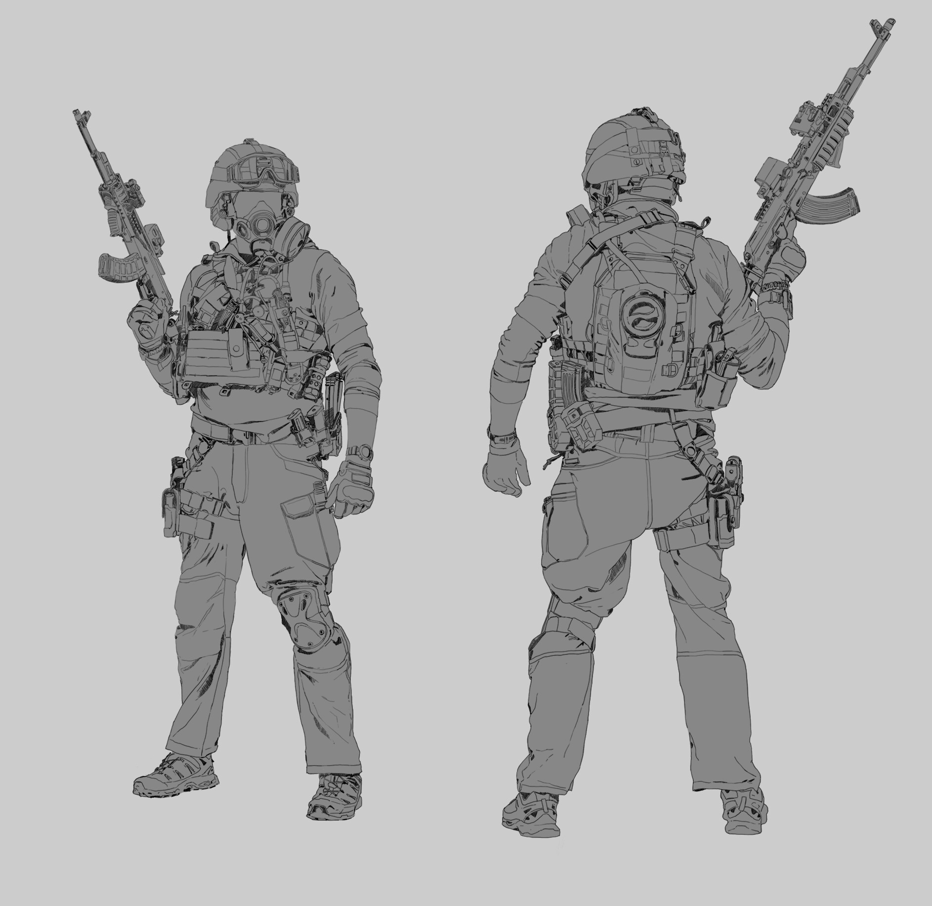 ArtStation - Military Soldier Ideation Sketches