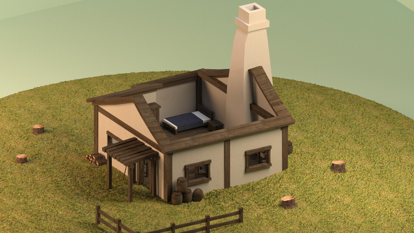 ArtStation - Simple House Diorama