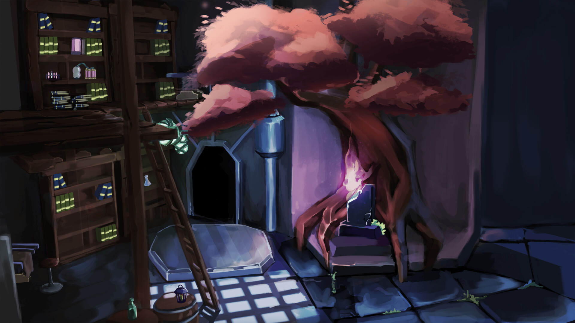 ArtStation - Magic Tree lab Interior environment