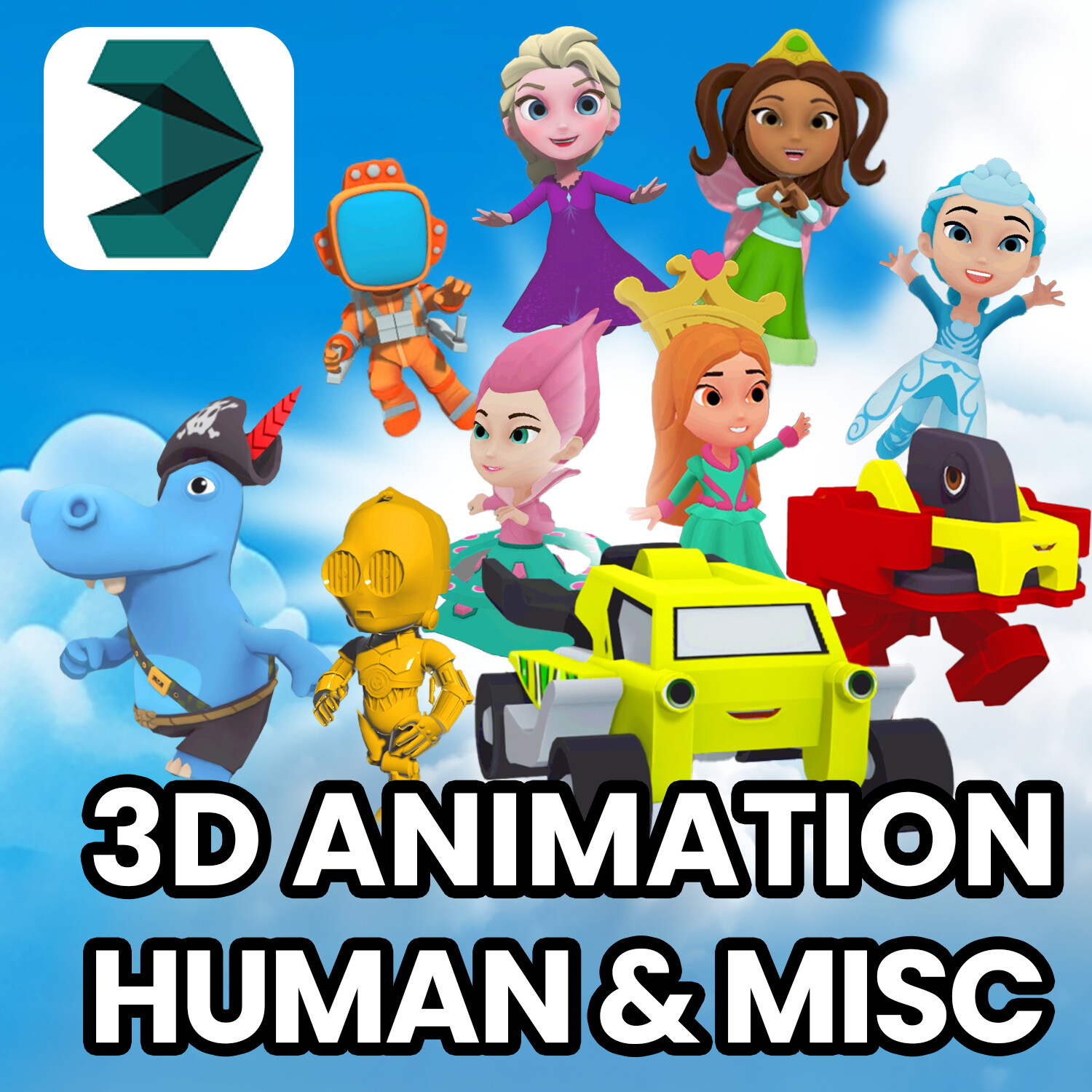 ArtStation - 3D Humanoid Animation from App Playdu Kinder Joy
