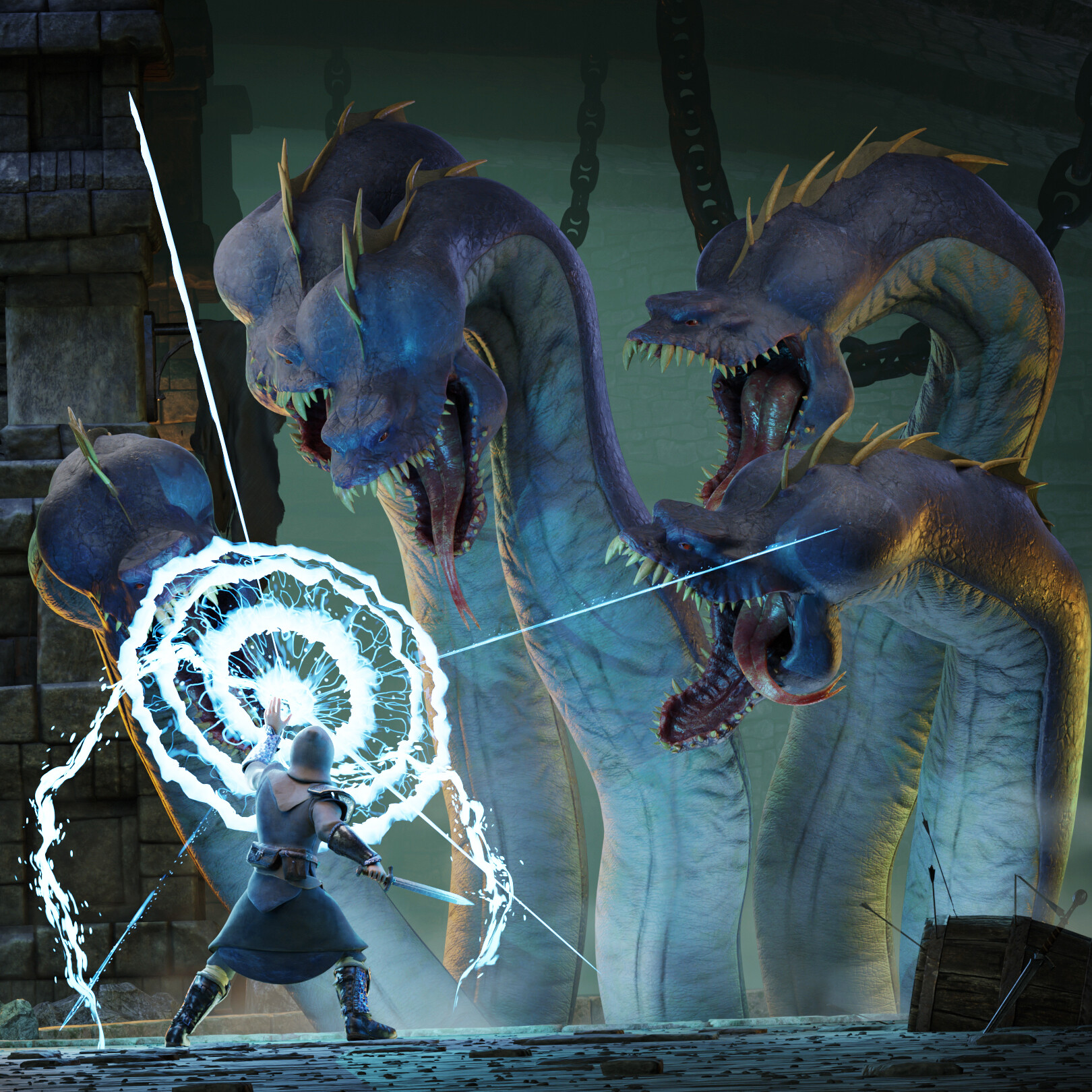 ArtStation - Marsh Hydra - Boss Fight 3D Challenge