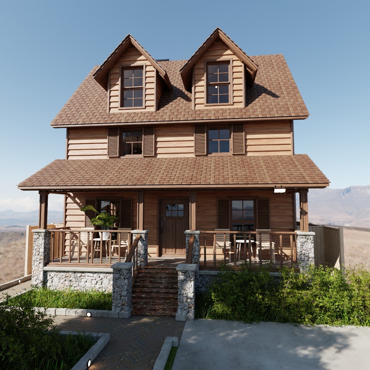 ArtStation - Modular Classic Style American House 6