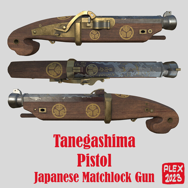ArtStation - [3D] Tanegashima Pistol - Japanese Matchlock Gun