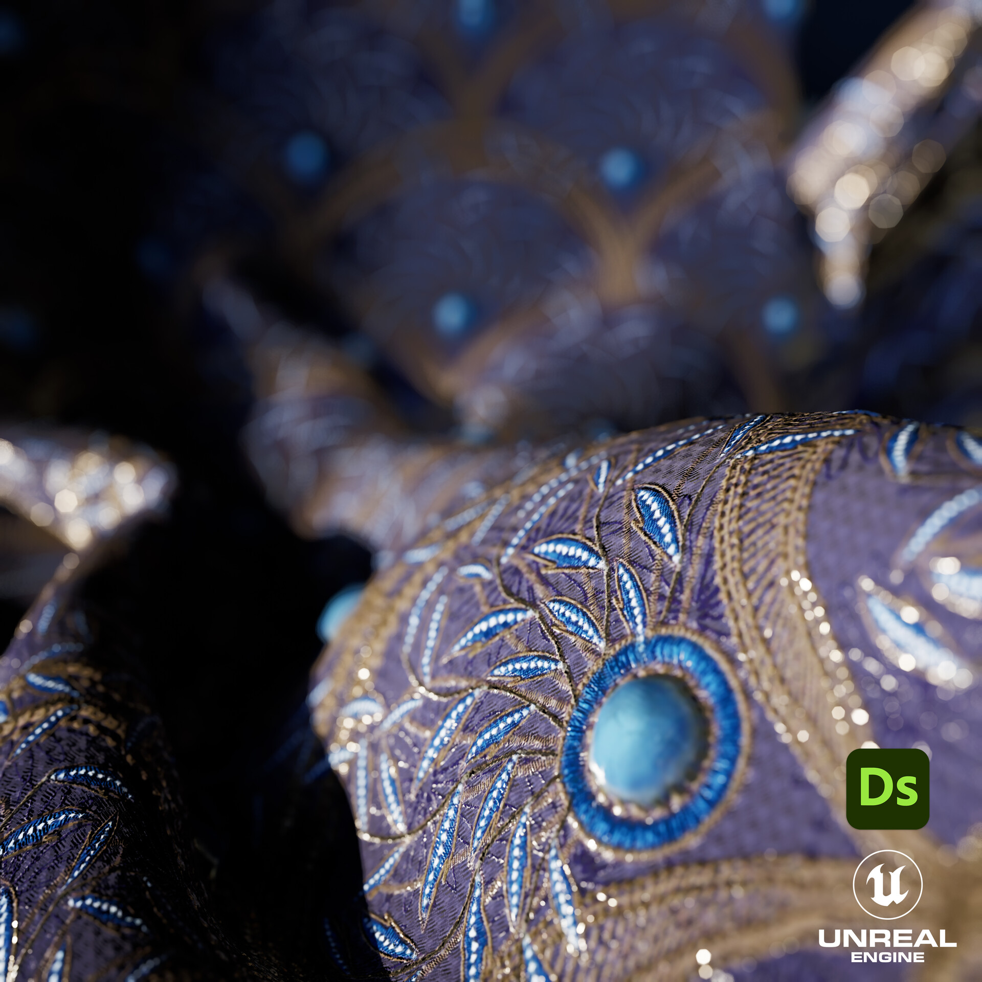ArtStation - Embroidery Fabric Practice (Substance Designer, Unreal Engine)