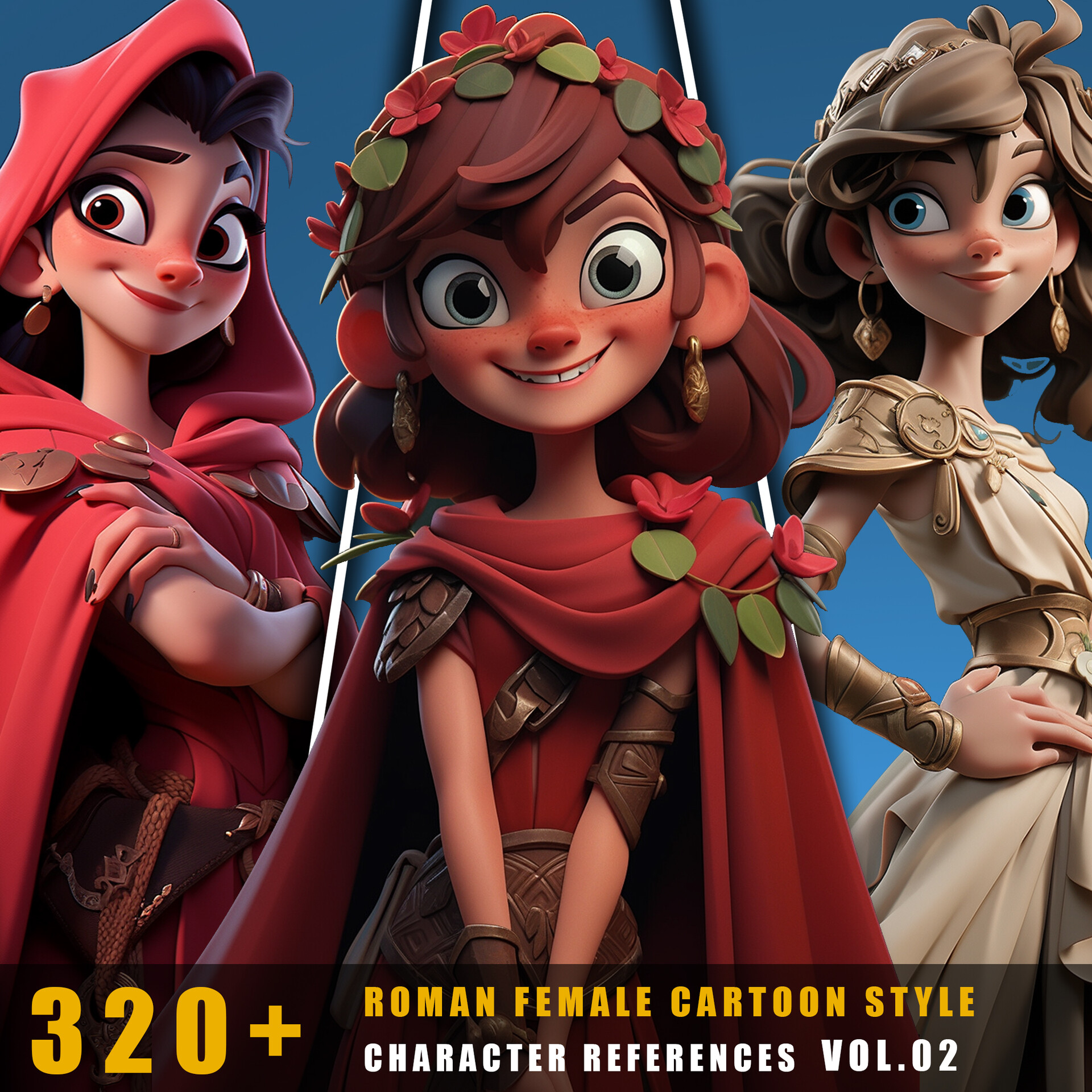 ArtStation - 320+ Roman Female Cartoon Style - Character References Vol.02