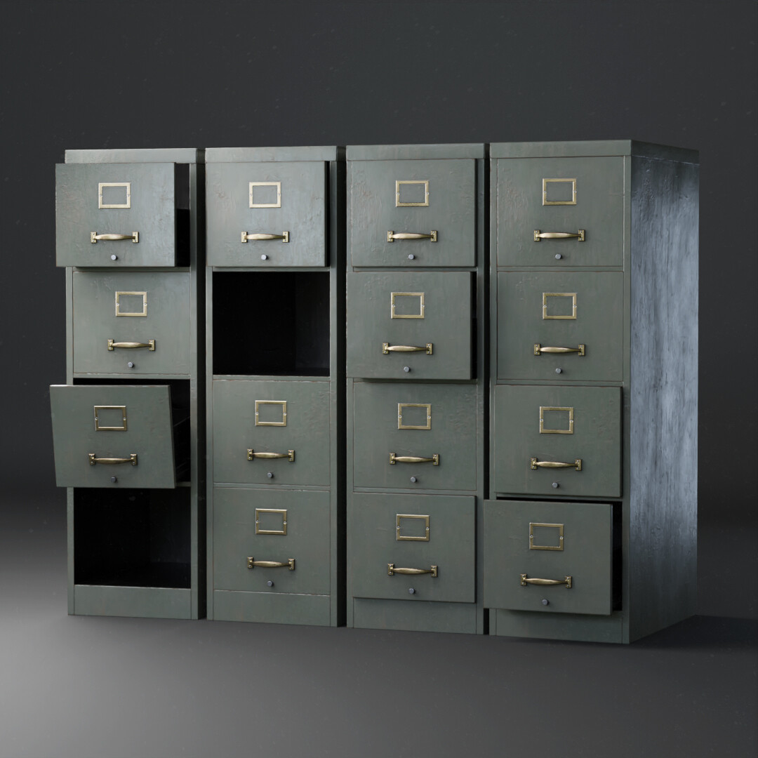 ArtStation - Rusty Filing Cabinet