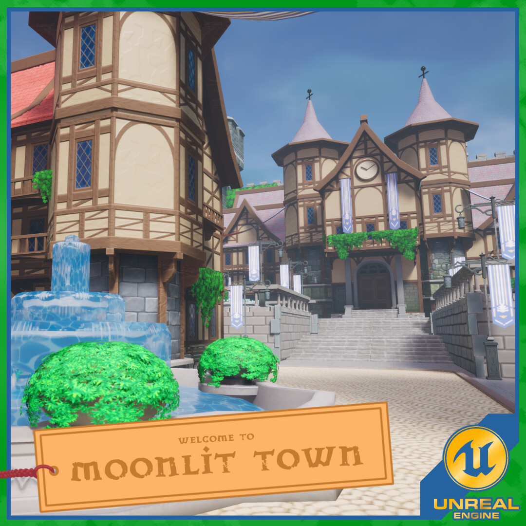 Michael Ramolete (Myrallia) - Medieval Stylized : Moonlit town