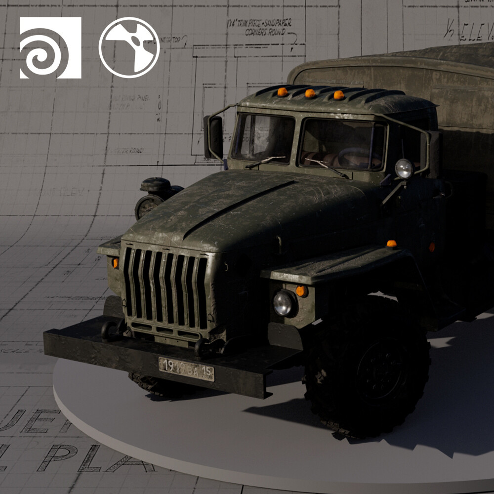 ArtStation - Vehicle lookdev. URAL 4320 [Houdini]