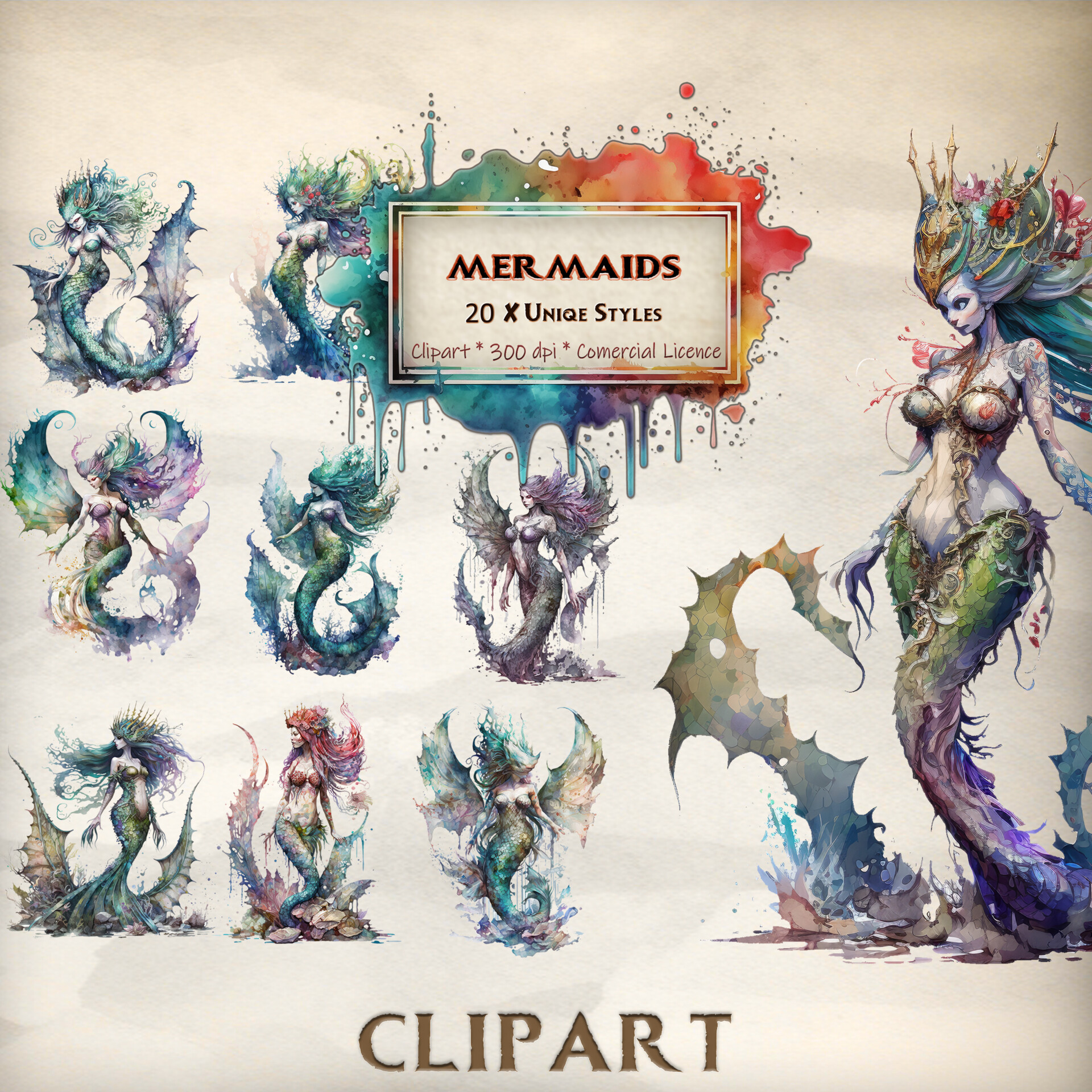 ArtStation - Mermaid clipart