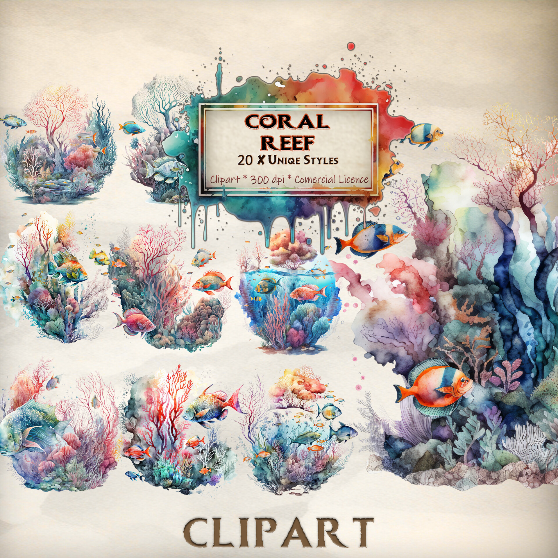 ArtStation - Coral Reef Clipart