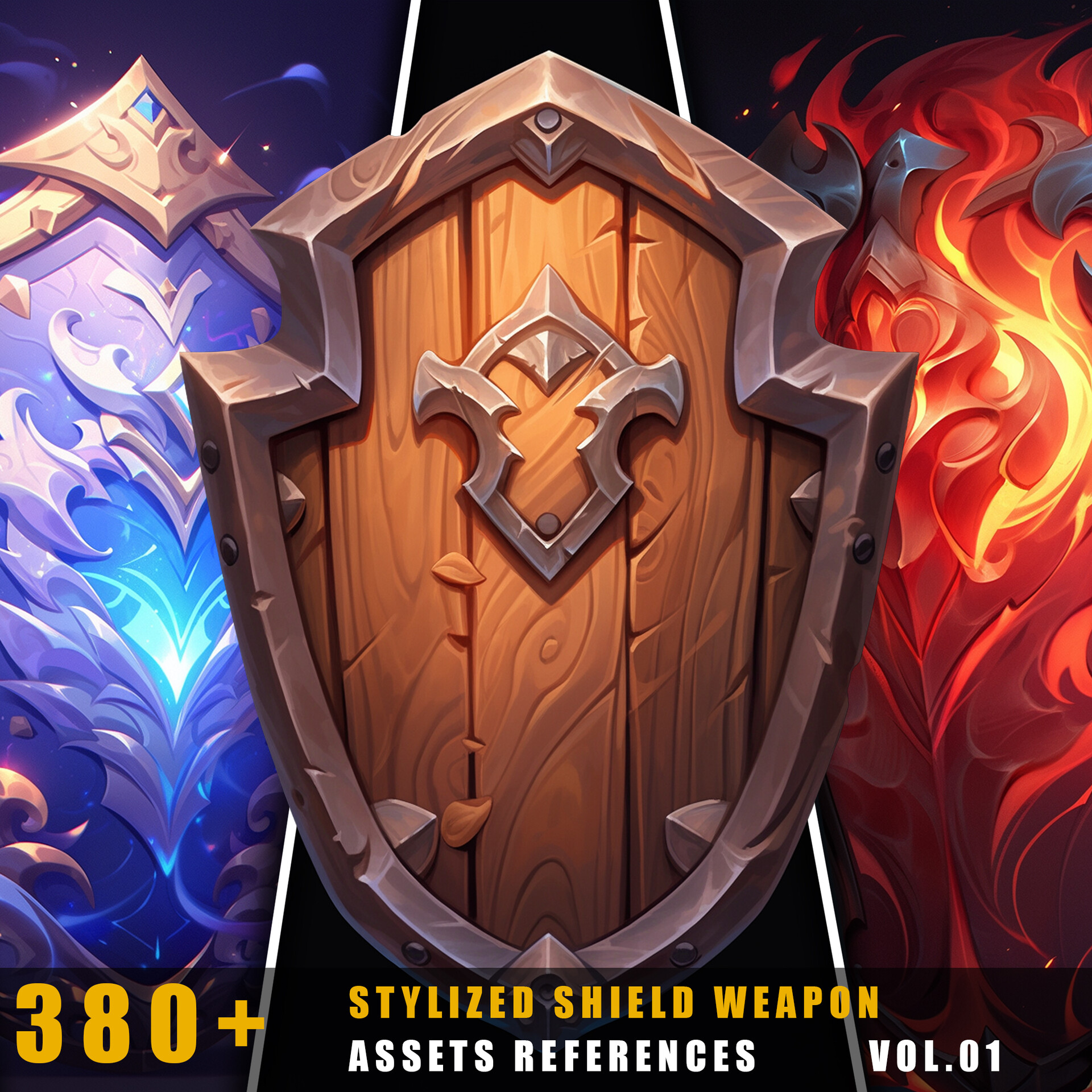 ArtStation - 380+ Stylized Shield Weapon - Assets References Vol.01