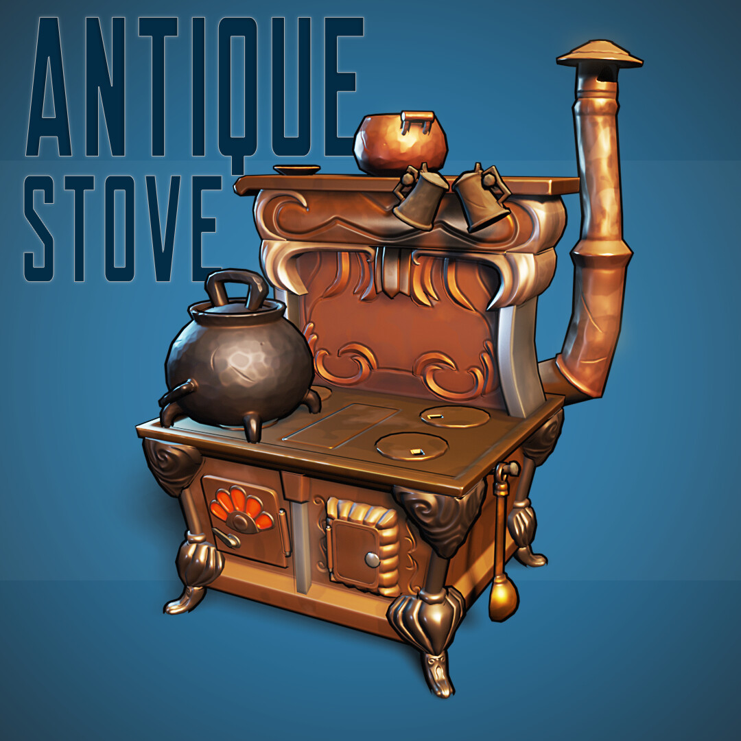 ArtStation - [Game Ready Prop] Stylized Antique Stove