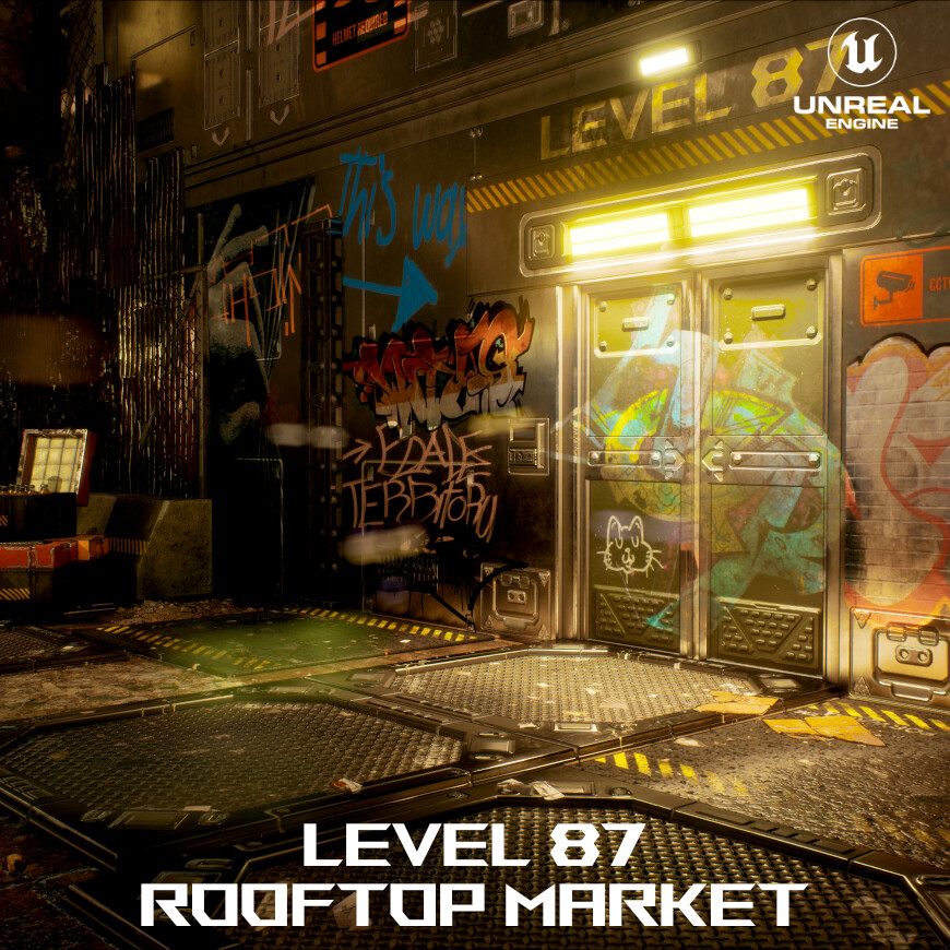 ArtStation - Cyberpunk Rooftop Market