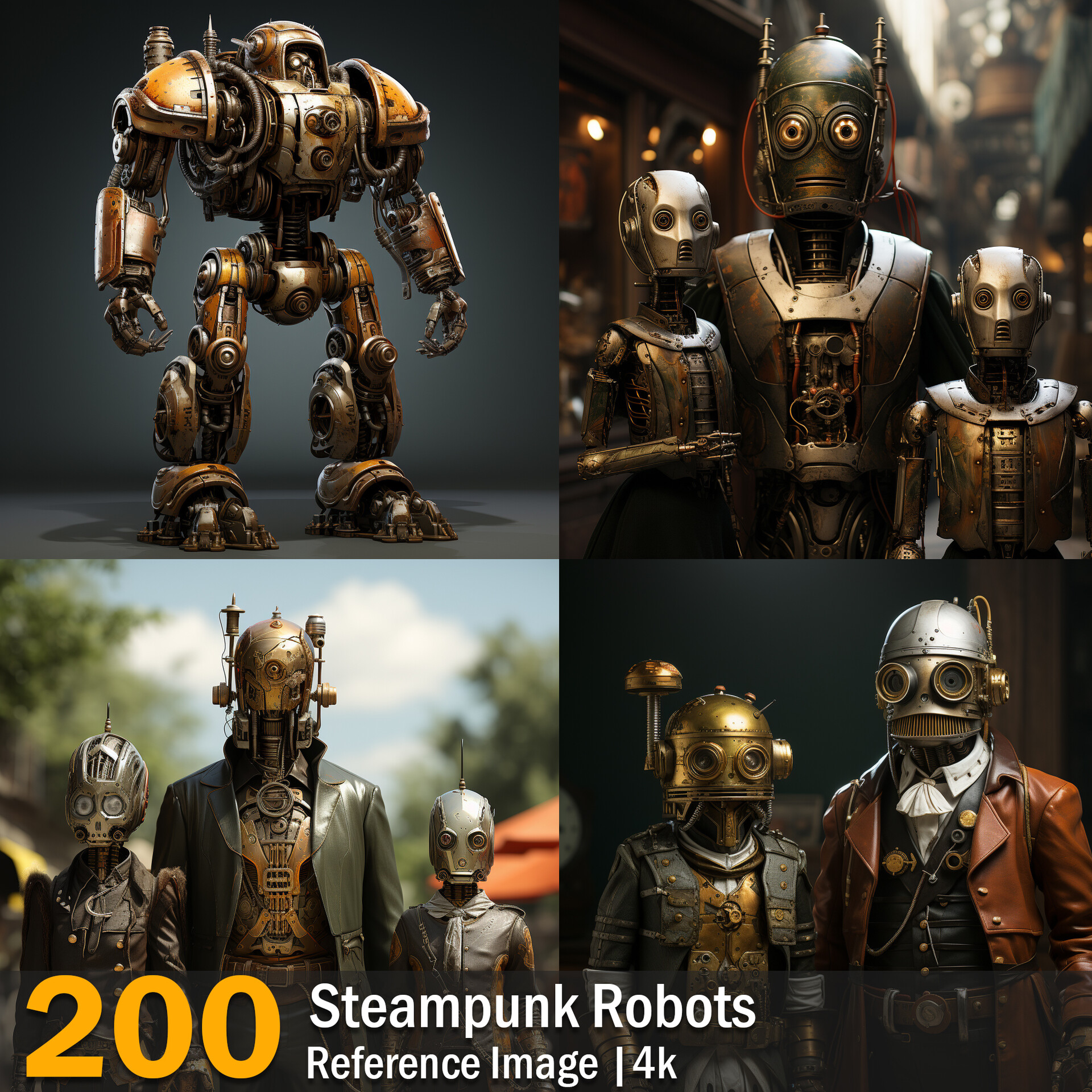 ArtStation - Steampunk Robots | Reference Images | 4K