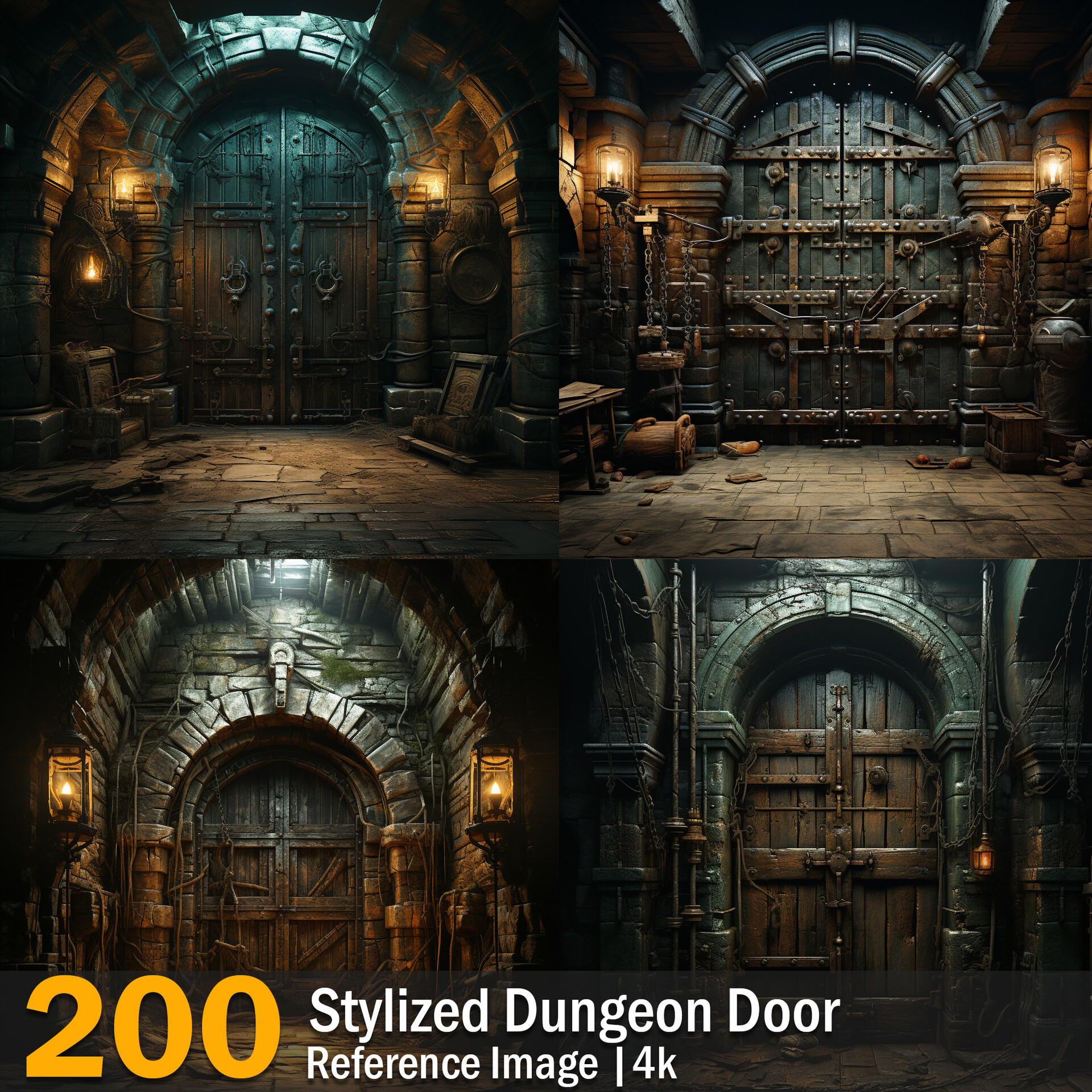 ArtStation - Stylized Dungeon Door | Reference Images | 4K