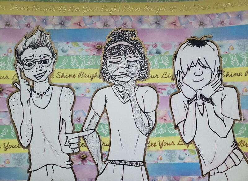 Addie McCorkle - Three main character concept sketches