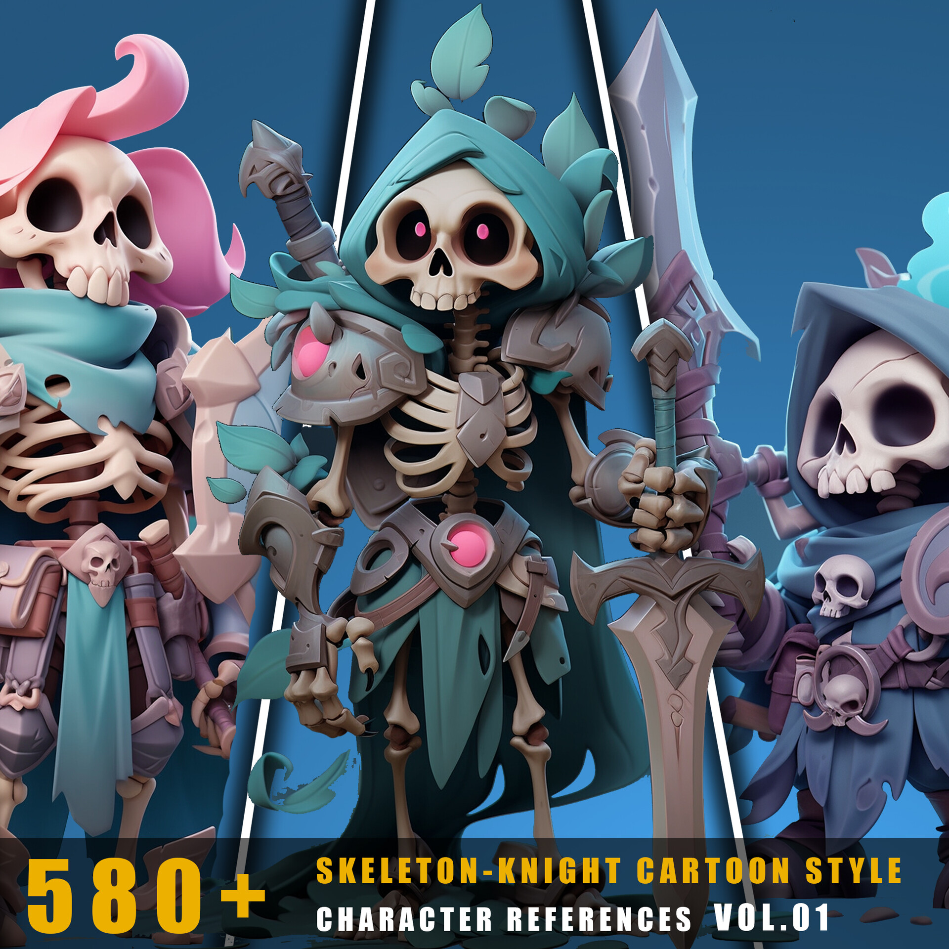 ArtStation - 580+ Skeleton-Knight Cartoon Style - Character References ...