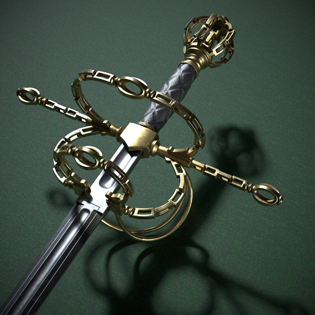 ArtStation - Rapier with"chain" hilt