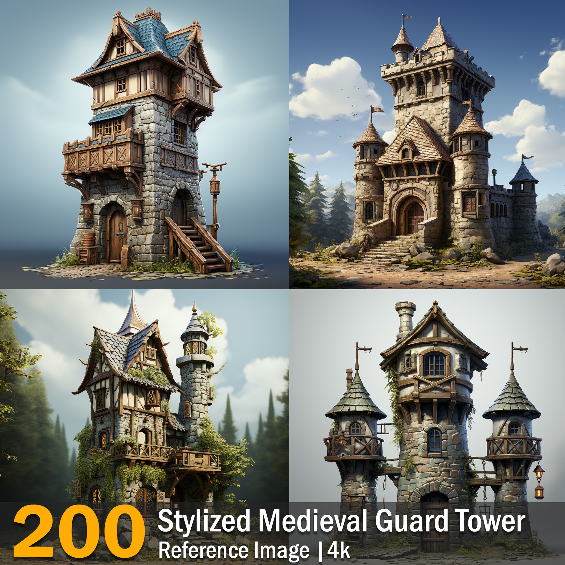 ArtStation - Stylized Medieval Guard Tower | Reference Images | 4K