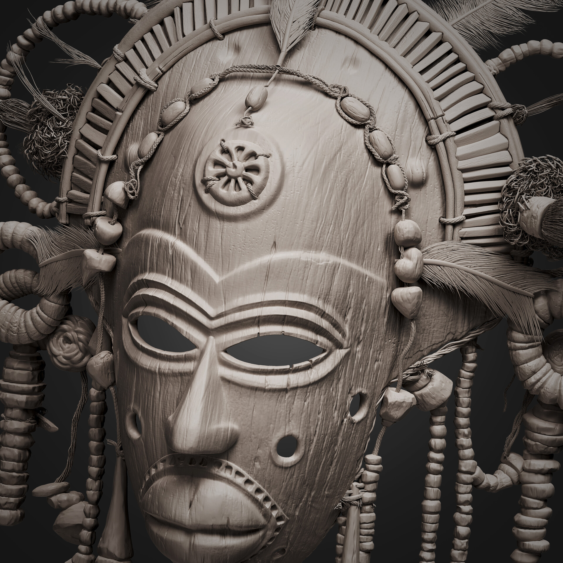 ArtStation - African Mask - Highpoly