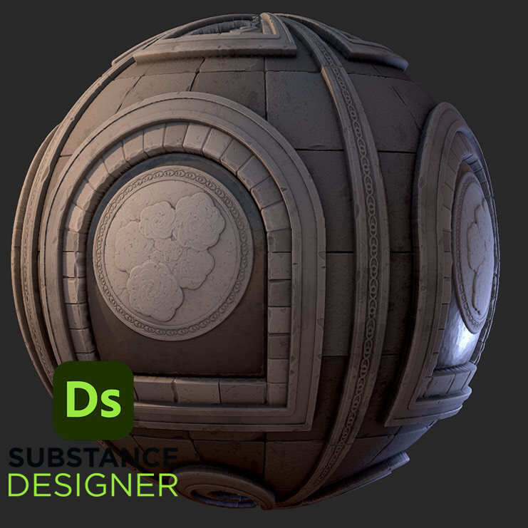 ArtStation - Stylized Crypt Wall - Substance 3D Designer