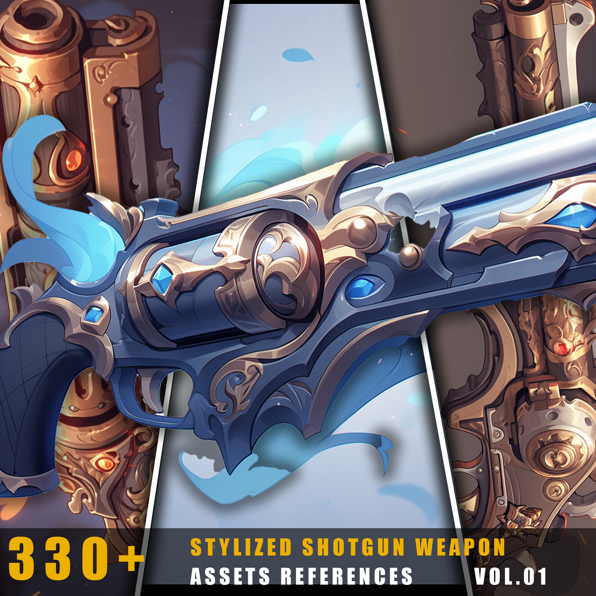 ArtStation - 330+ Stylized Shotgun Weapon - Assets References Vol.01