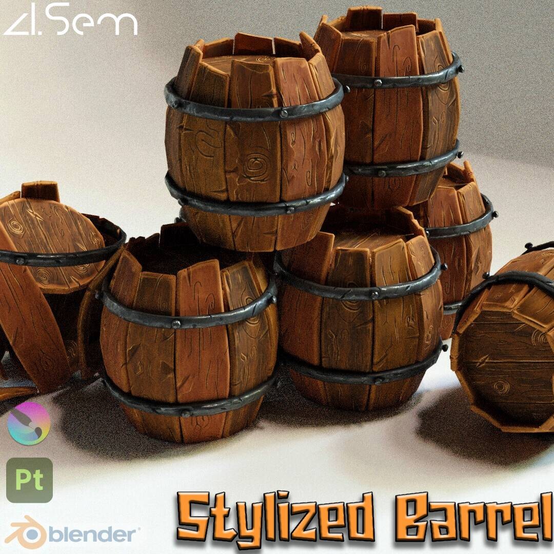 ArtStation - Stylized Barrel