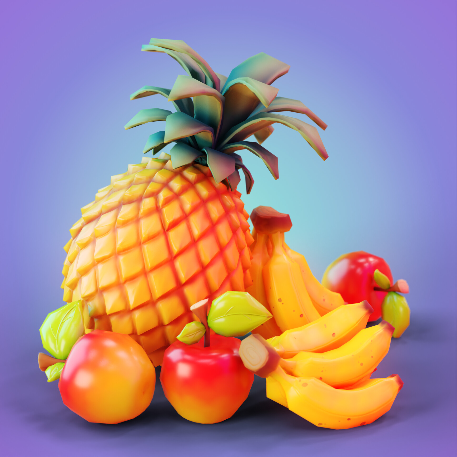 ArtStation - Stylized Fruits - Low Poly