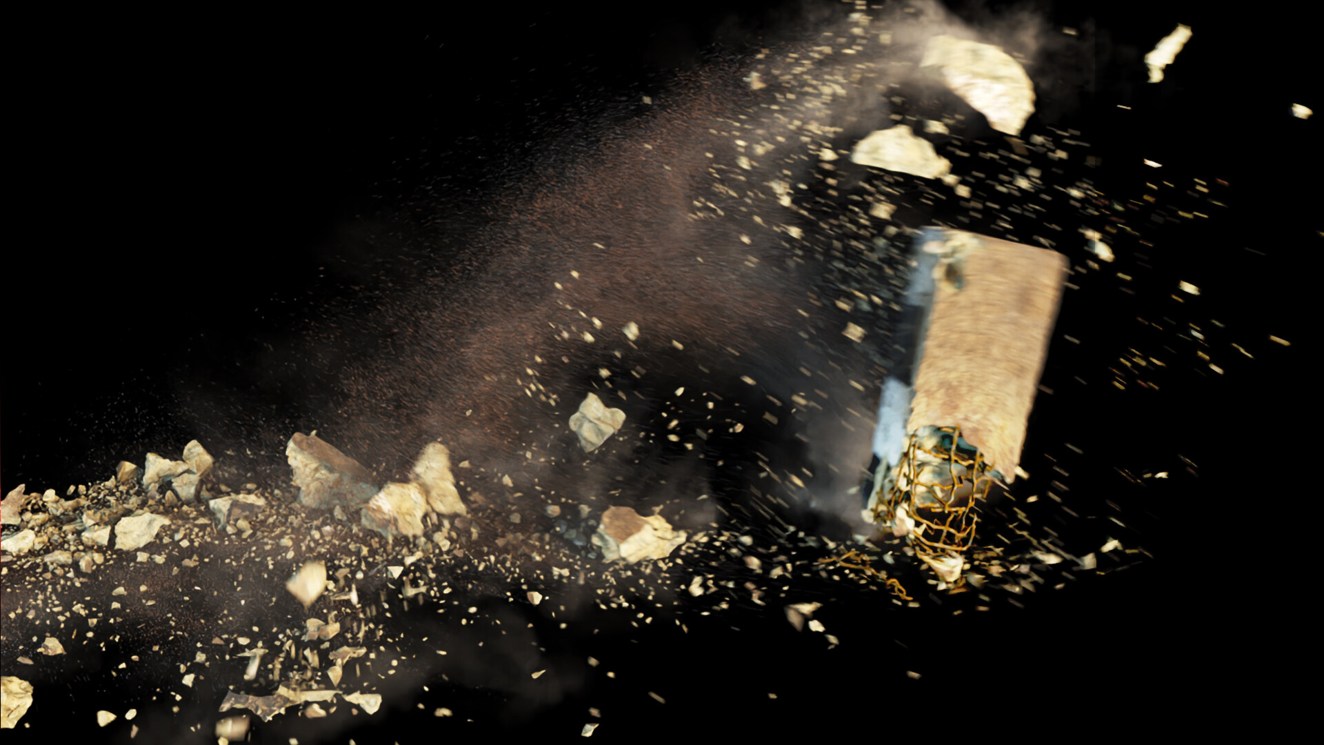 ArtStation - Houdini Concrete Barrier Shattering