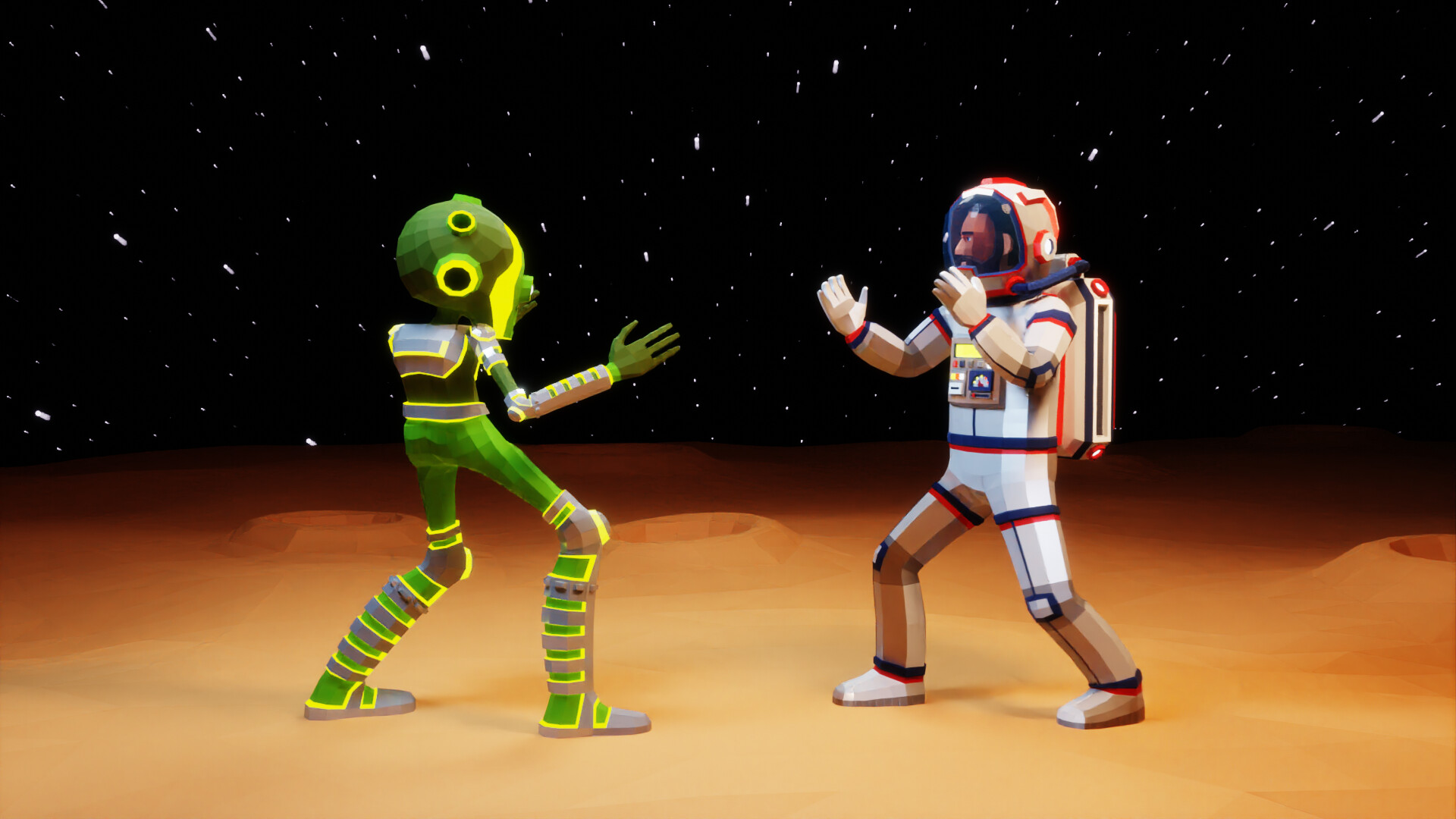 ArtStation - Space characters. Astronaut and alien stylized in low poly.