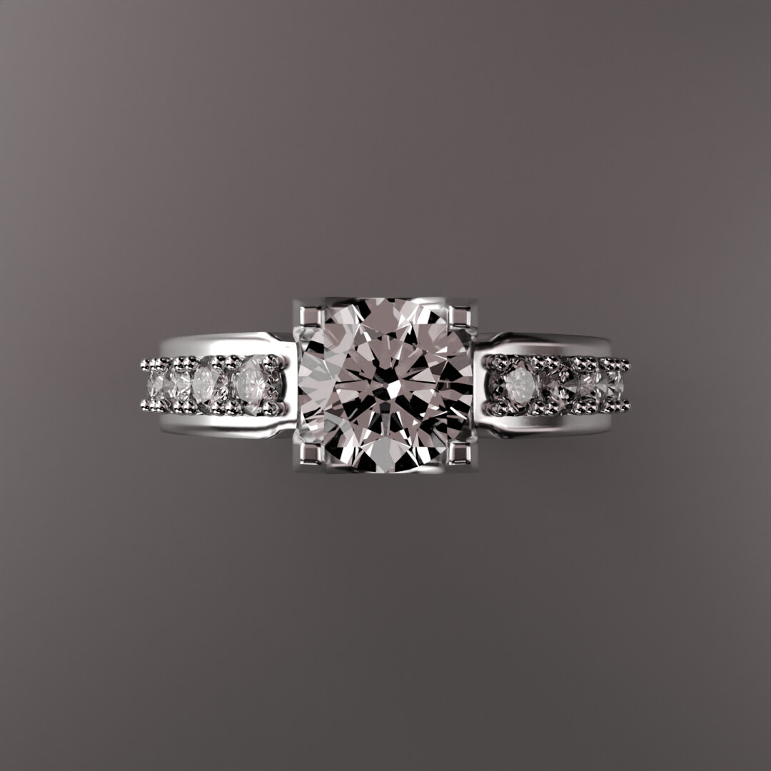 ArtStation - 4 Prongs Engagement Ring