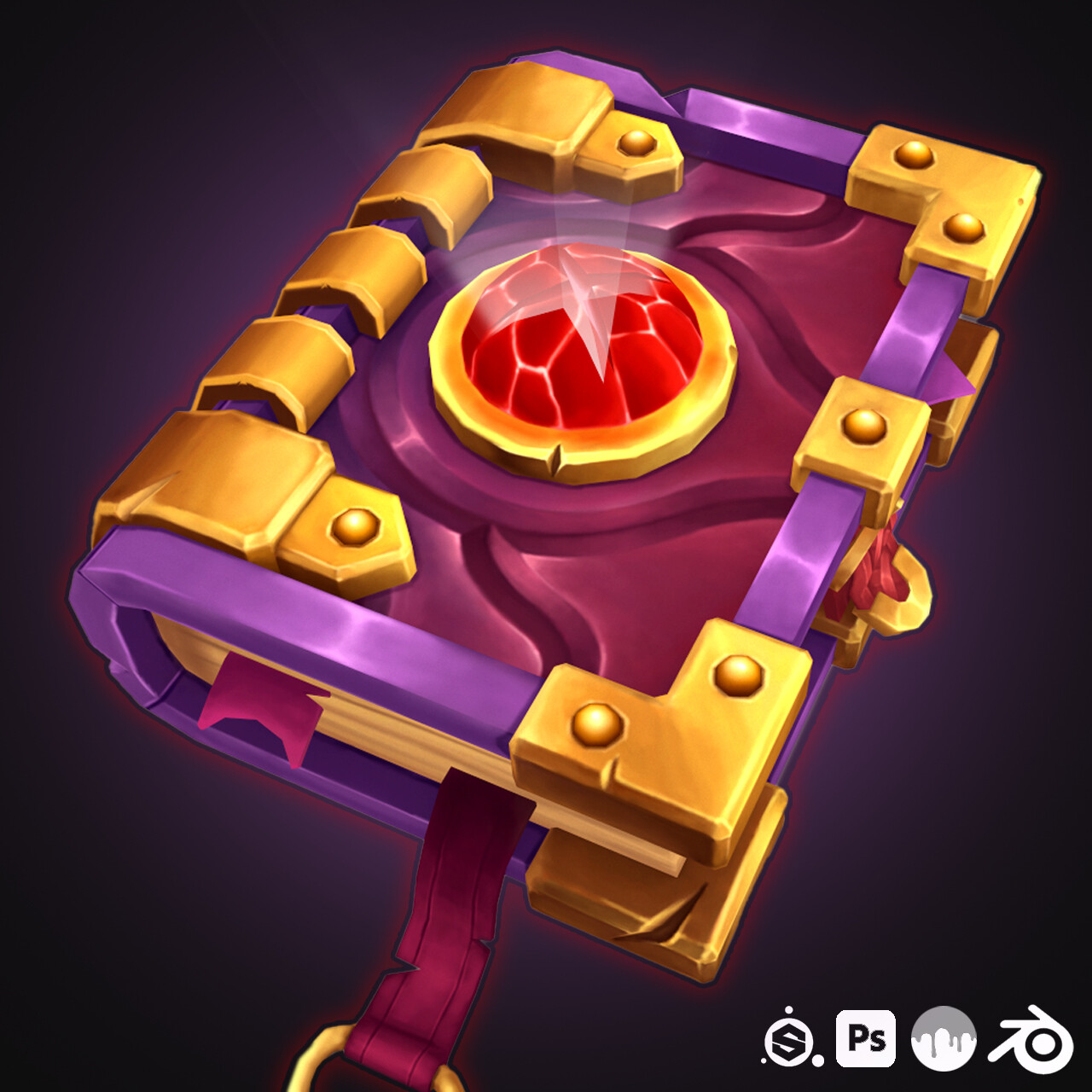 ArtStation - Hand-Painted Magical book