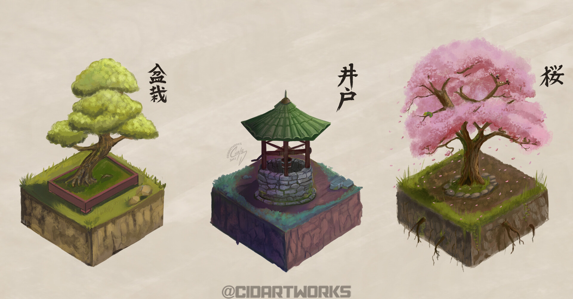 ArtStation - Japanese Inspired Isometric Concept Illustrations