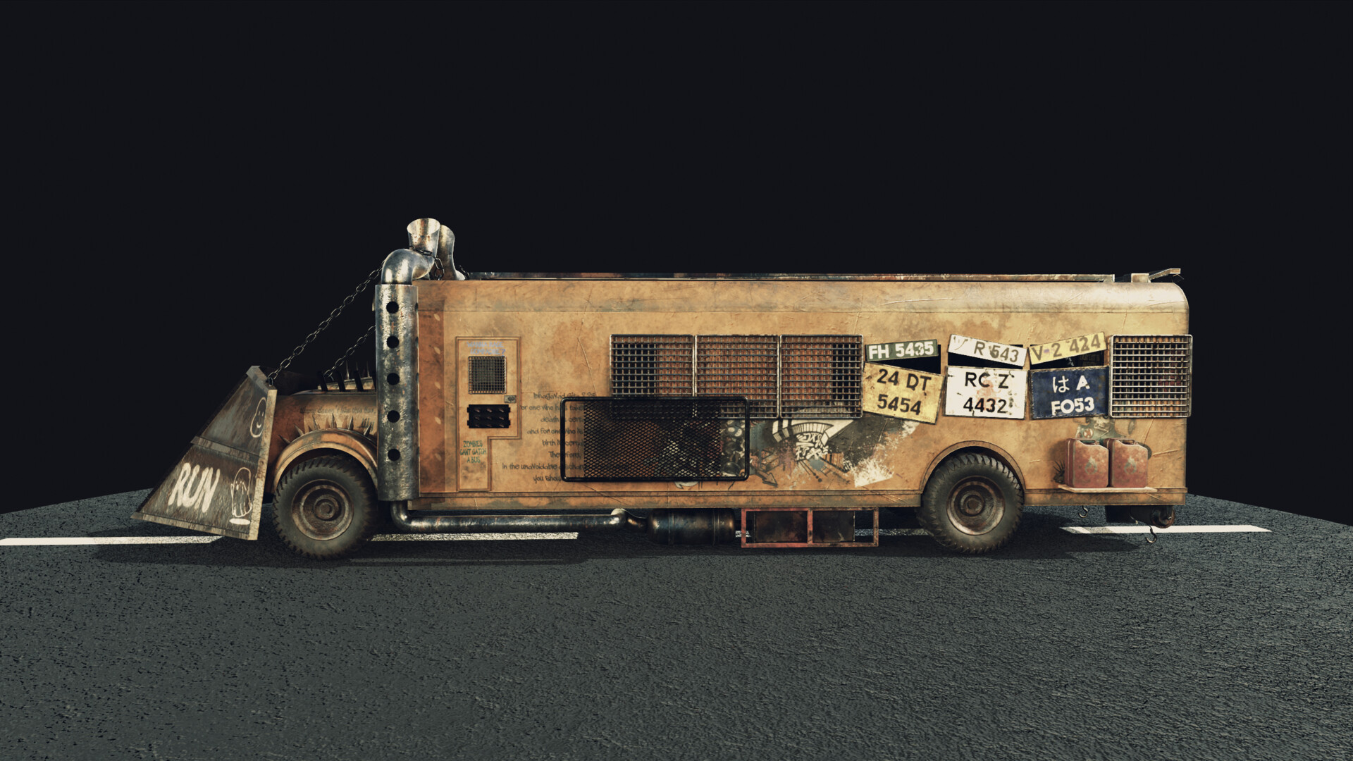 ArtStation - Post Apocalyptic Schoolbus