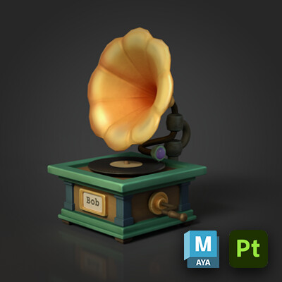 ArtStation - Low Poly Gramophone