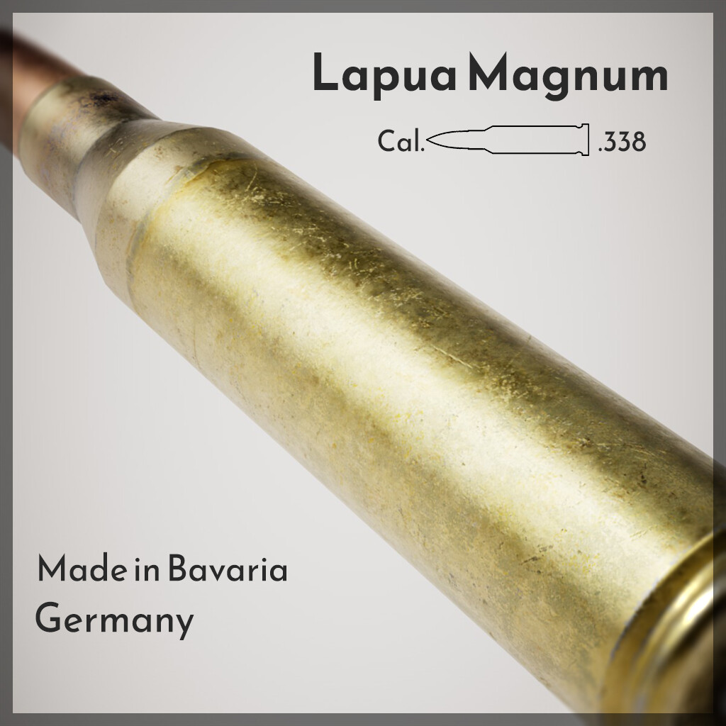 ArtStation - Lapua Magnum .338 cal. ammo