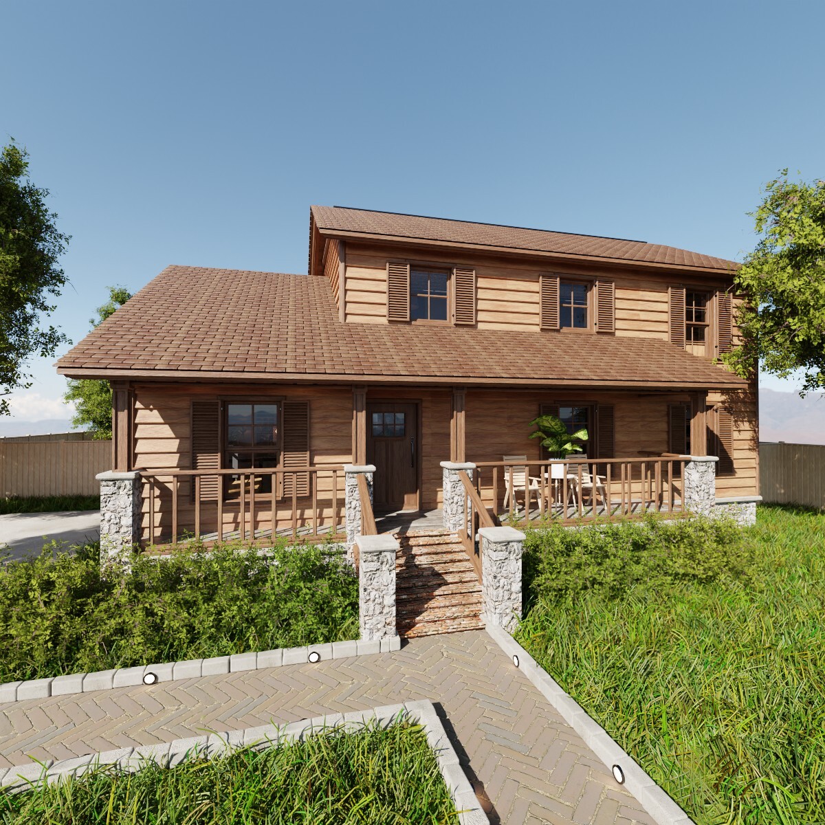 ArtStation - Modular Classic Style American House 8